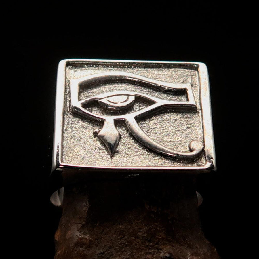 ホーム Ancient Egypt Keychain - Squared Eye of Horus Sterling Silver